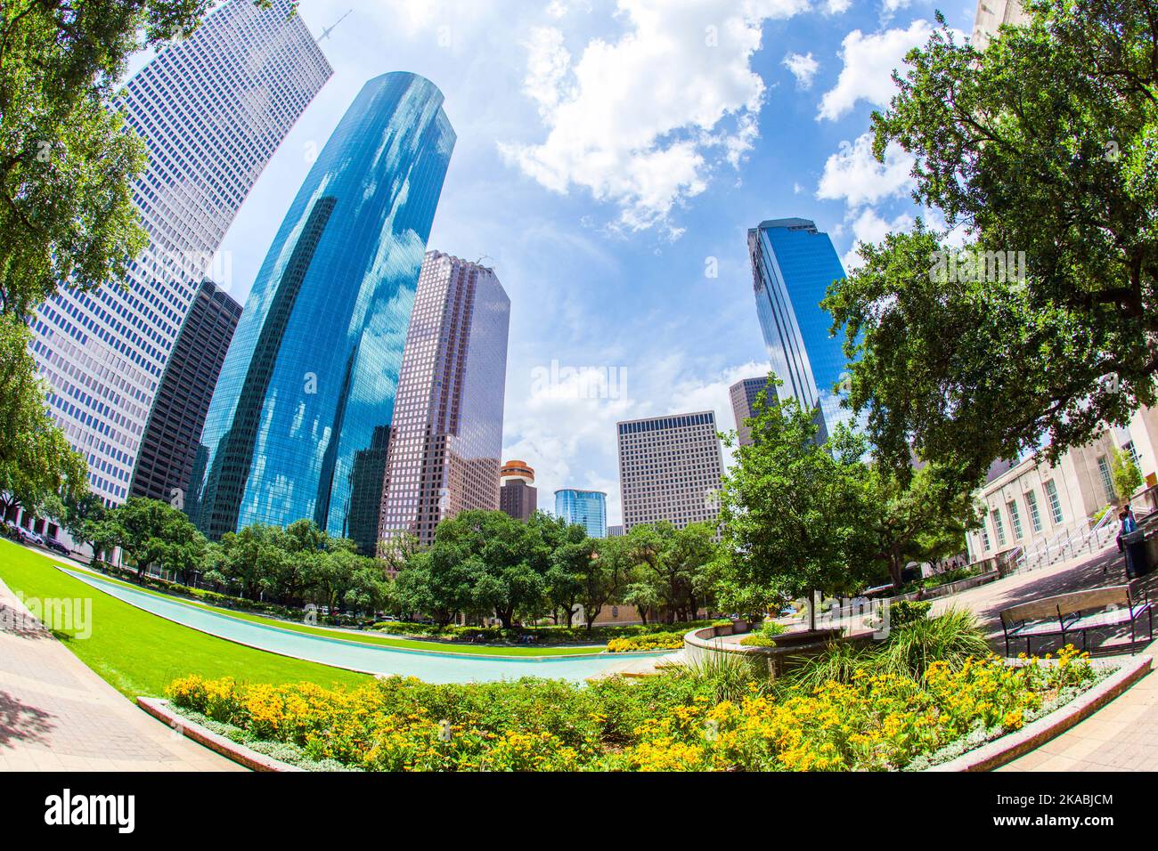 Aerial view of houston skyline hi-res stock photography and images - Alamy