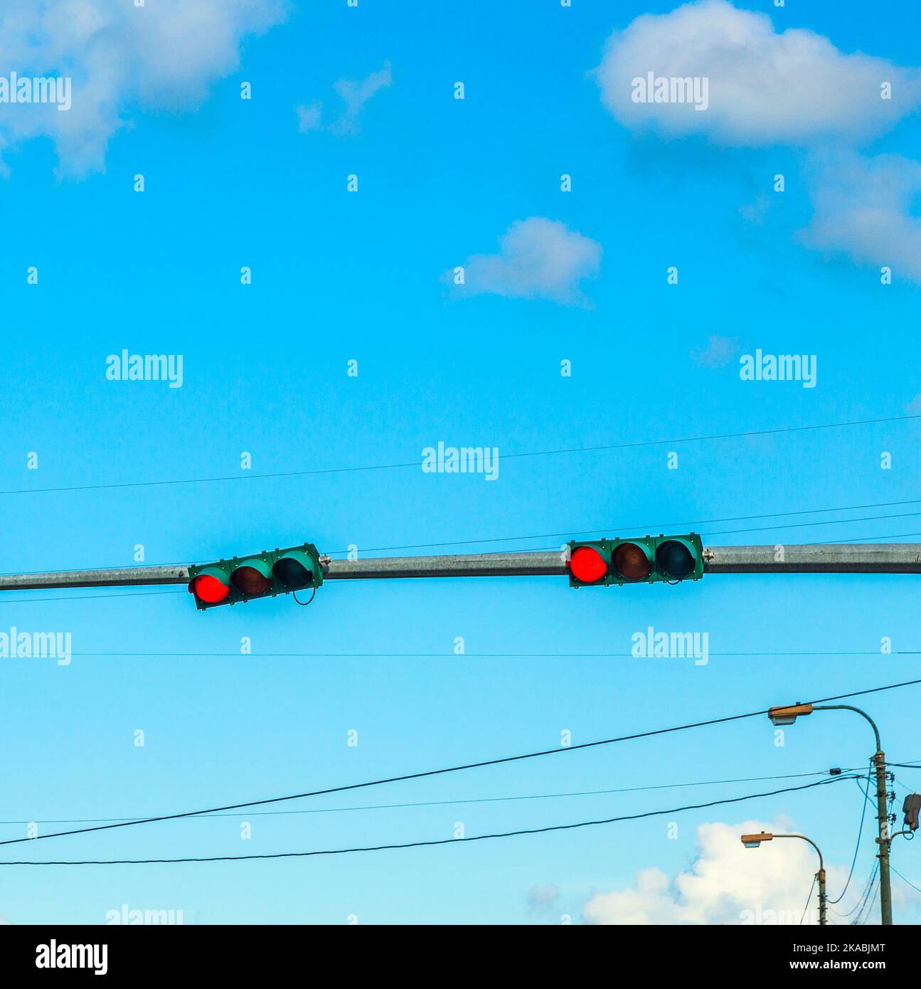 traffic regulation in america with traffic lights Stock Photo - Alamy