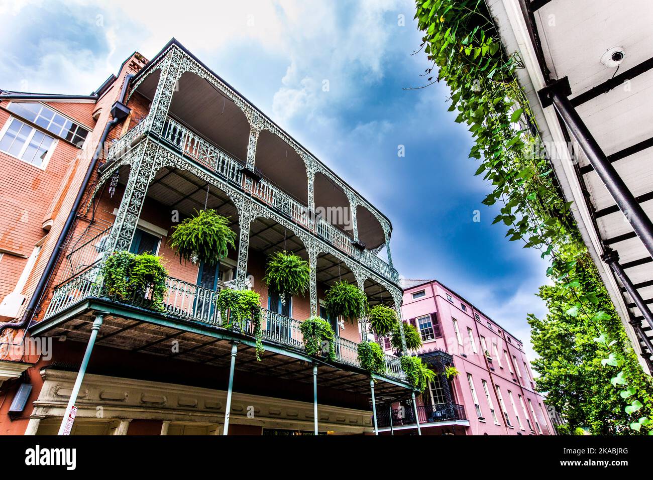 old New Orleans houses in french Quarter Stock Photo - Alamy