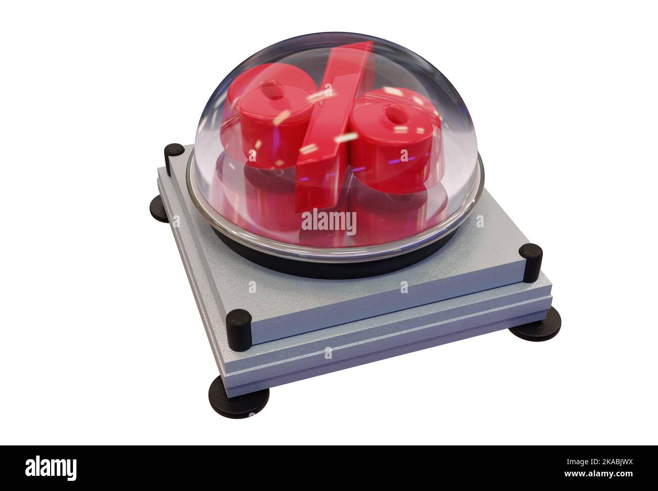 Transparent buzzer with red percent letter. 3d rendering Stock Photo ...