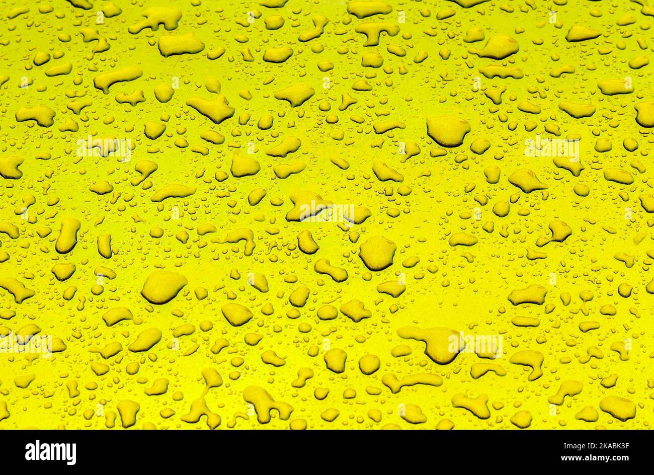 drop of water gives a harmonic structure on the metal surface of the ...