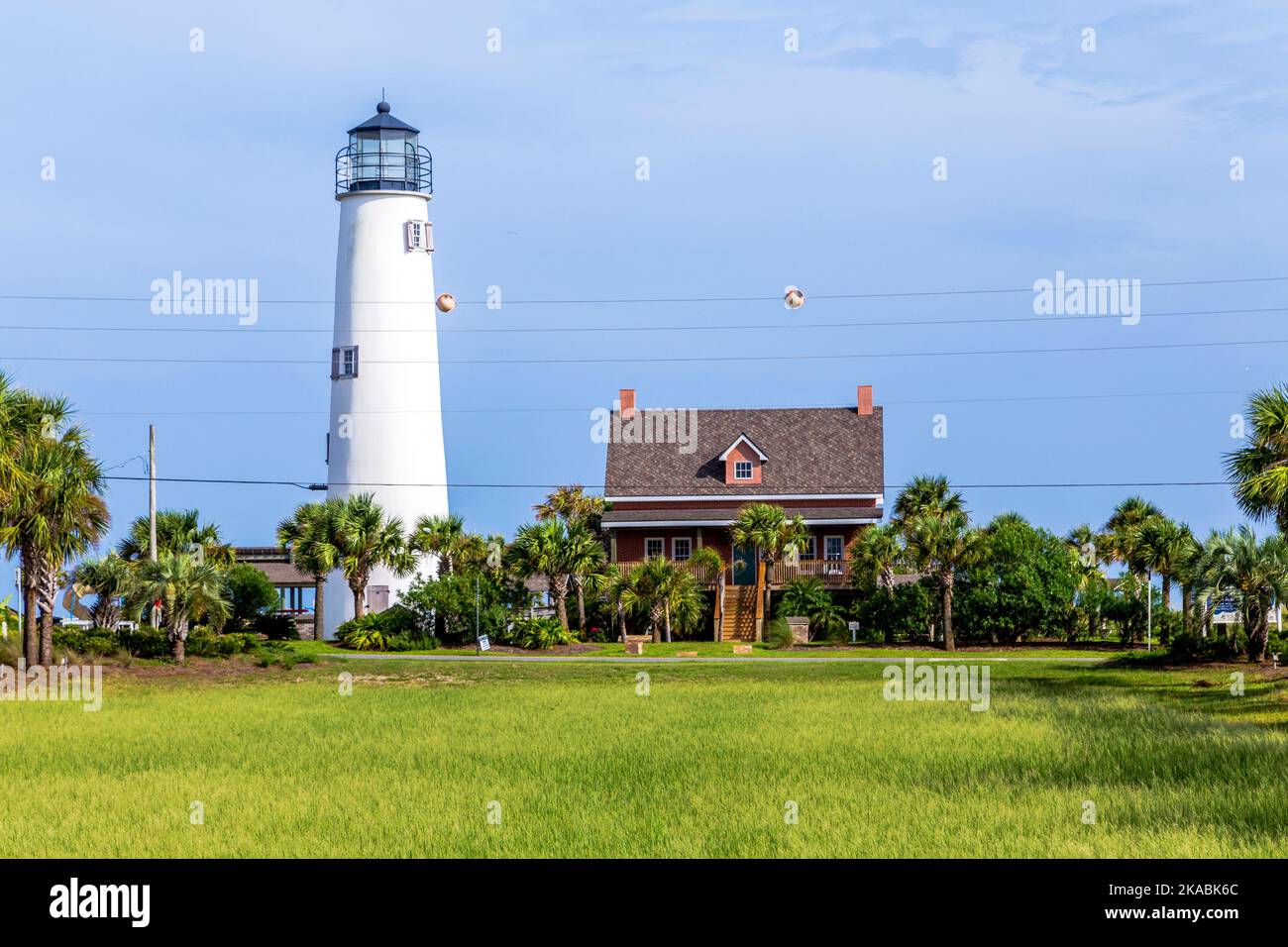 Lighthouse on the Gulf of Mexico in Eastpoint Stock Photo - Alamy