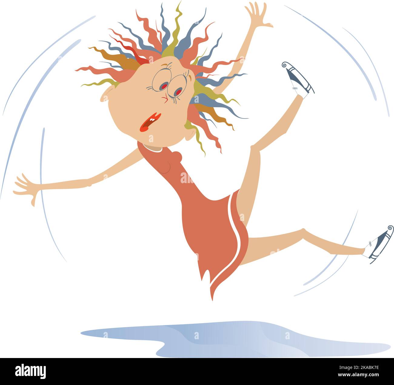 Ice skater fall Stock Vector Images - Alamy