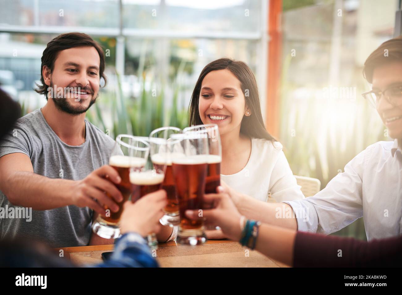 Its been a real year guys. a group of young business colleagues having ...