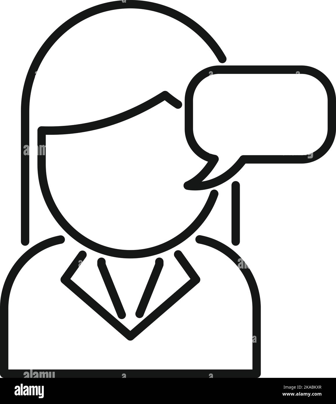 Customer talk icon outline vector. Work online. Hotline client Stock ...