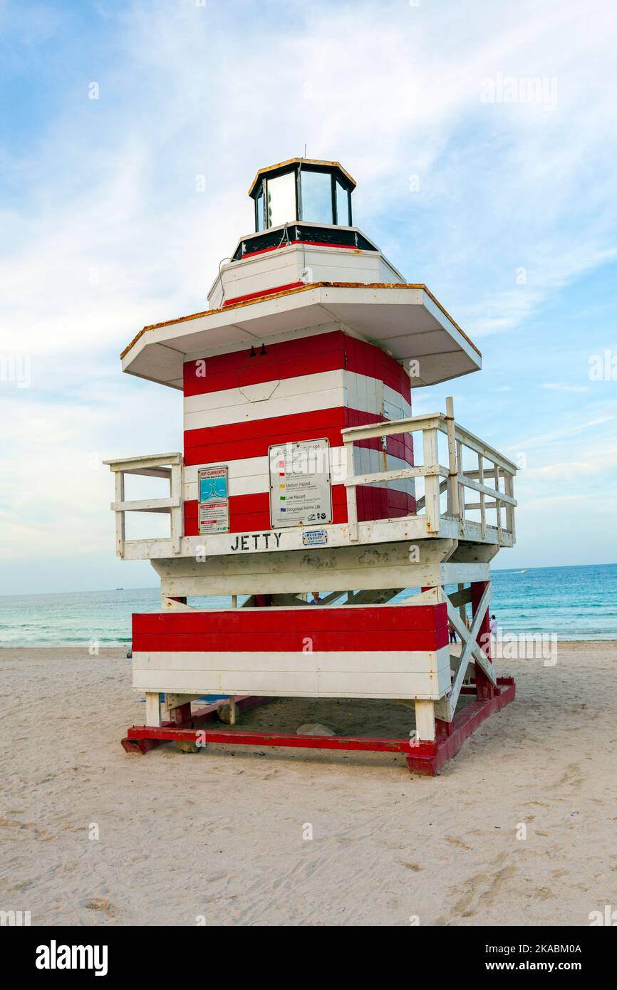 Lifeguard stairs miami beach hi-res stock photography and images - Alamy