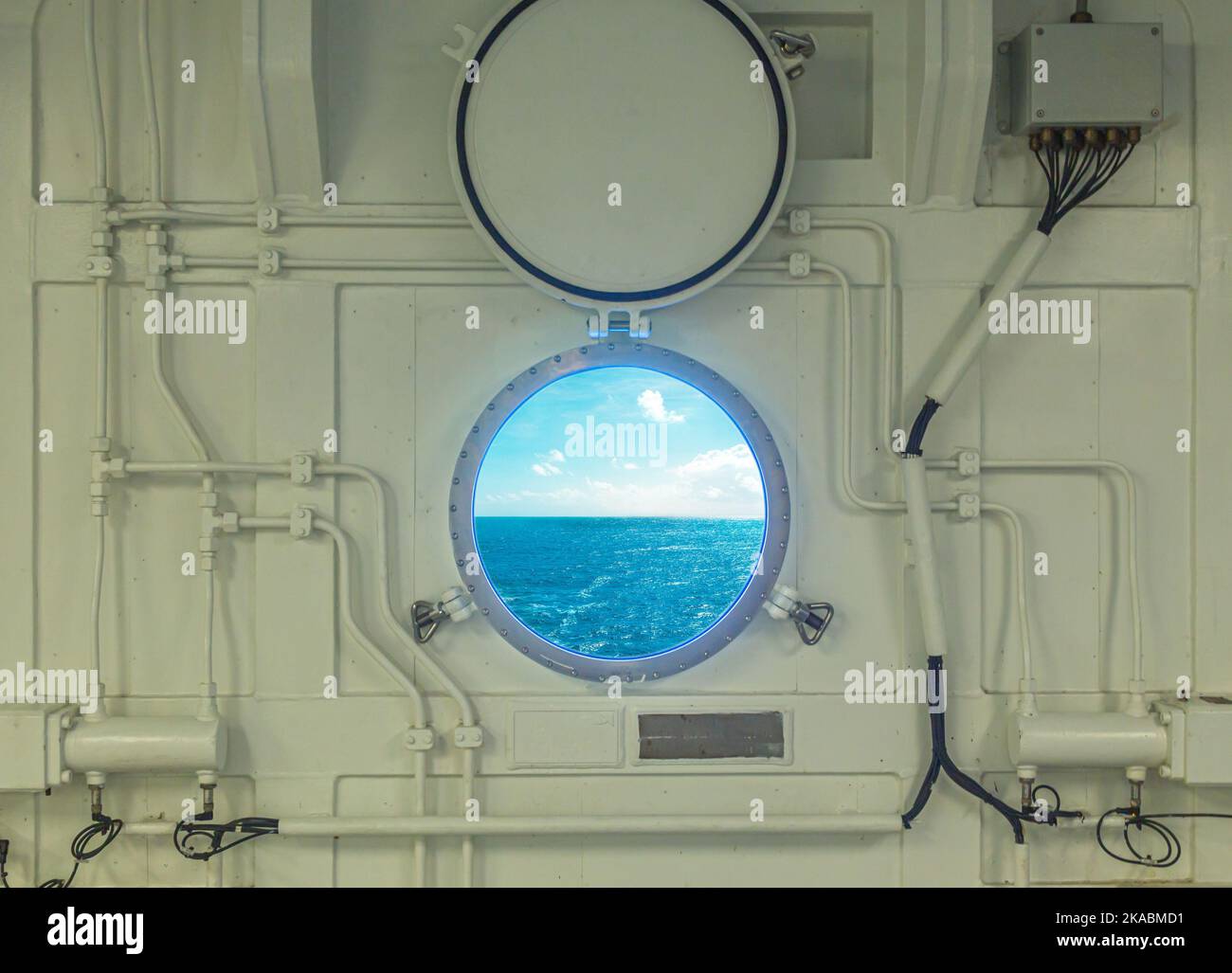 Close up view of porthole on a cruise ship Stock Photo - Alamy