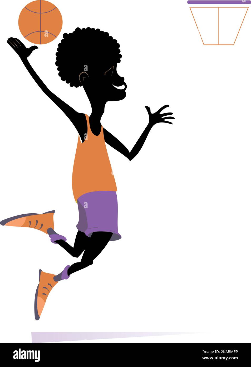 African man plays basketball isolated illustration. Cartoon African ...
