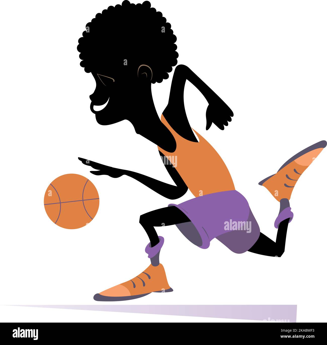 Black People Playing Basketball Cartoon
