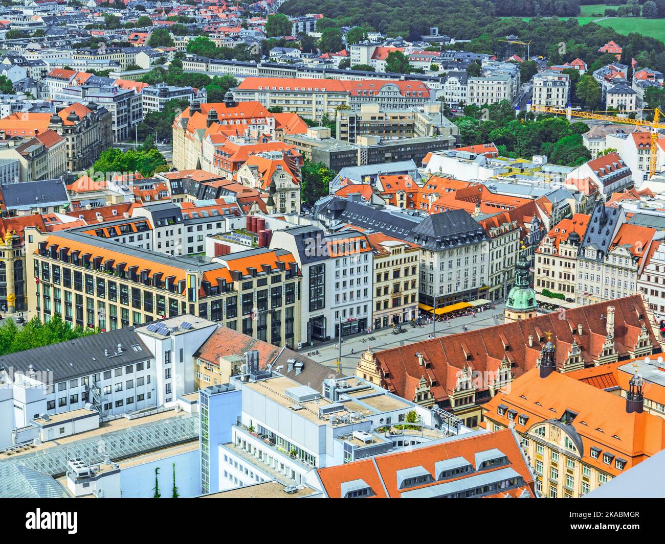 aerial view to city of Leipzig Stock Photo - Alamy