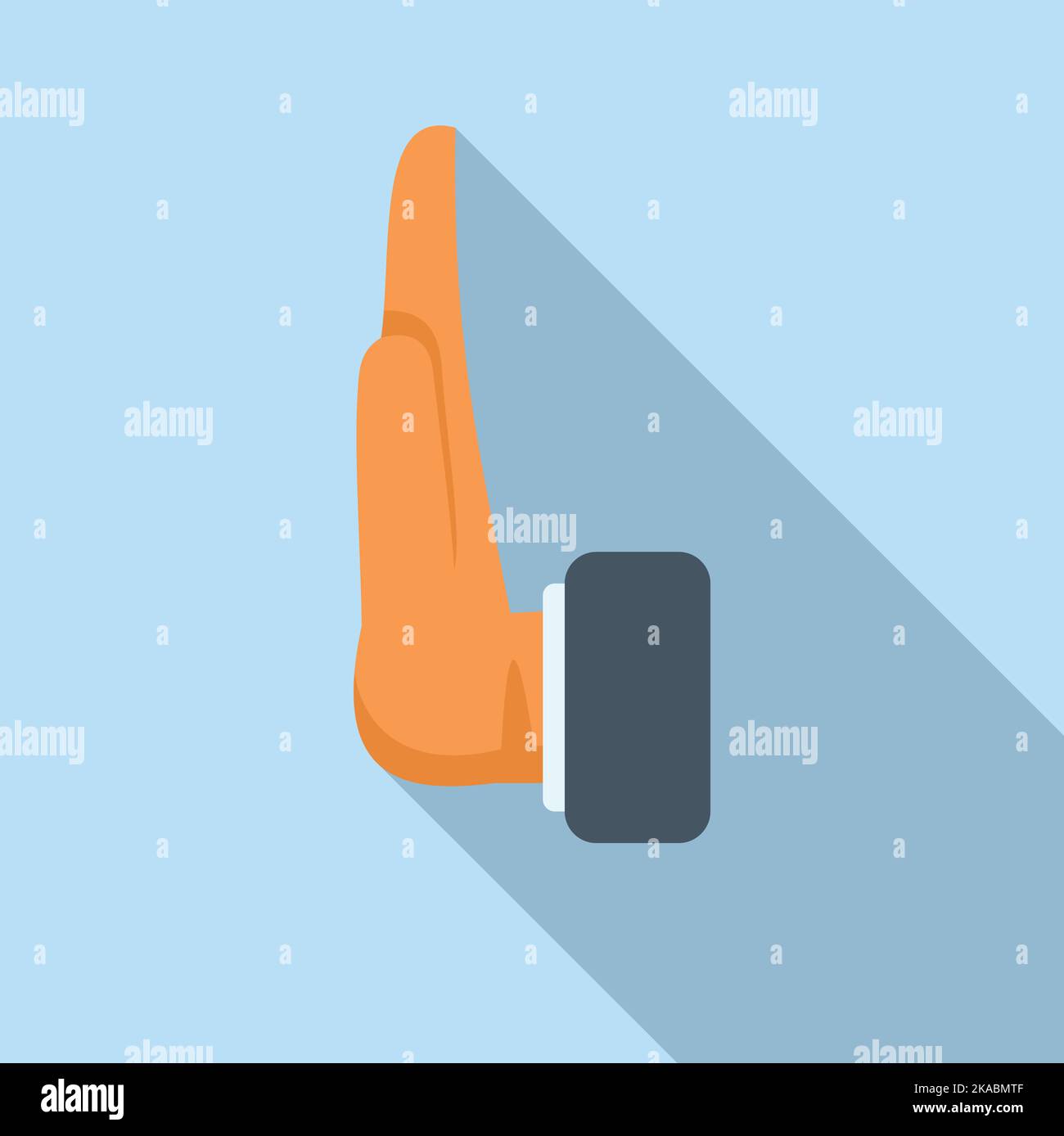 Stop gesture icon flat vector. Finger hold. Palm hand Stock Vector ...