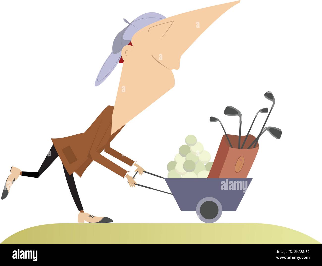 Comic happy golfer goes to play golf Stock Vector Image & Art - Alamy