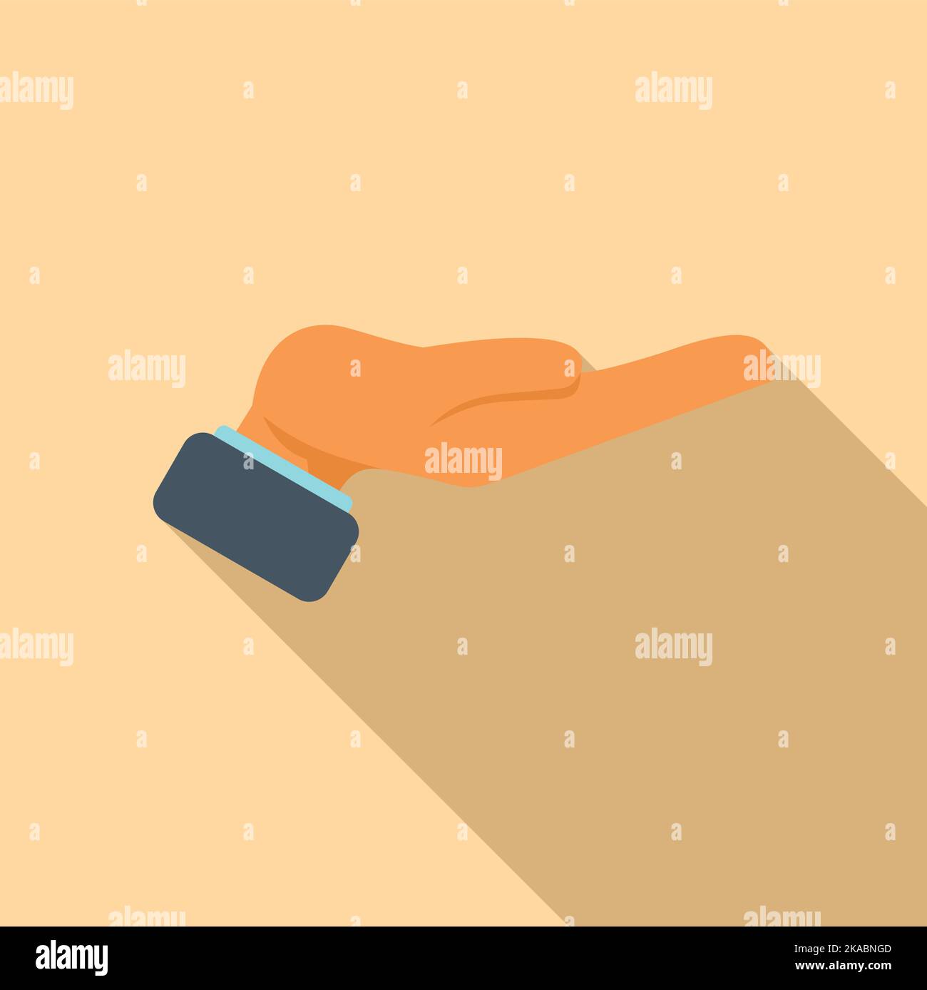 Open palm icon flat vector. Finger hold. Point up Stock Vector Image ...