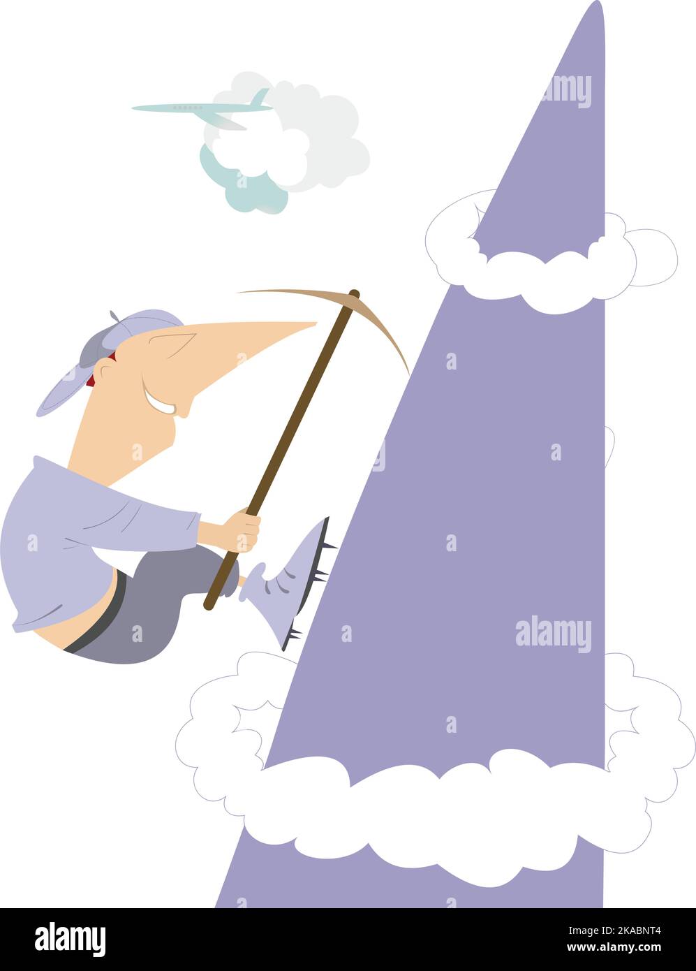 Climber. Smiling man climbing the mountain Stock Vector Image & Art - Alamy