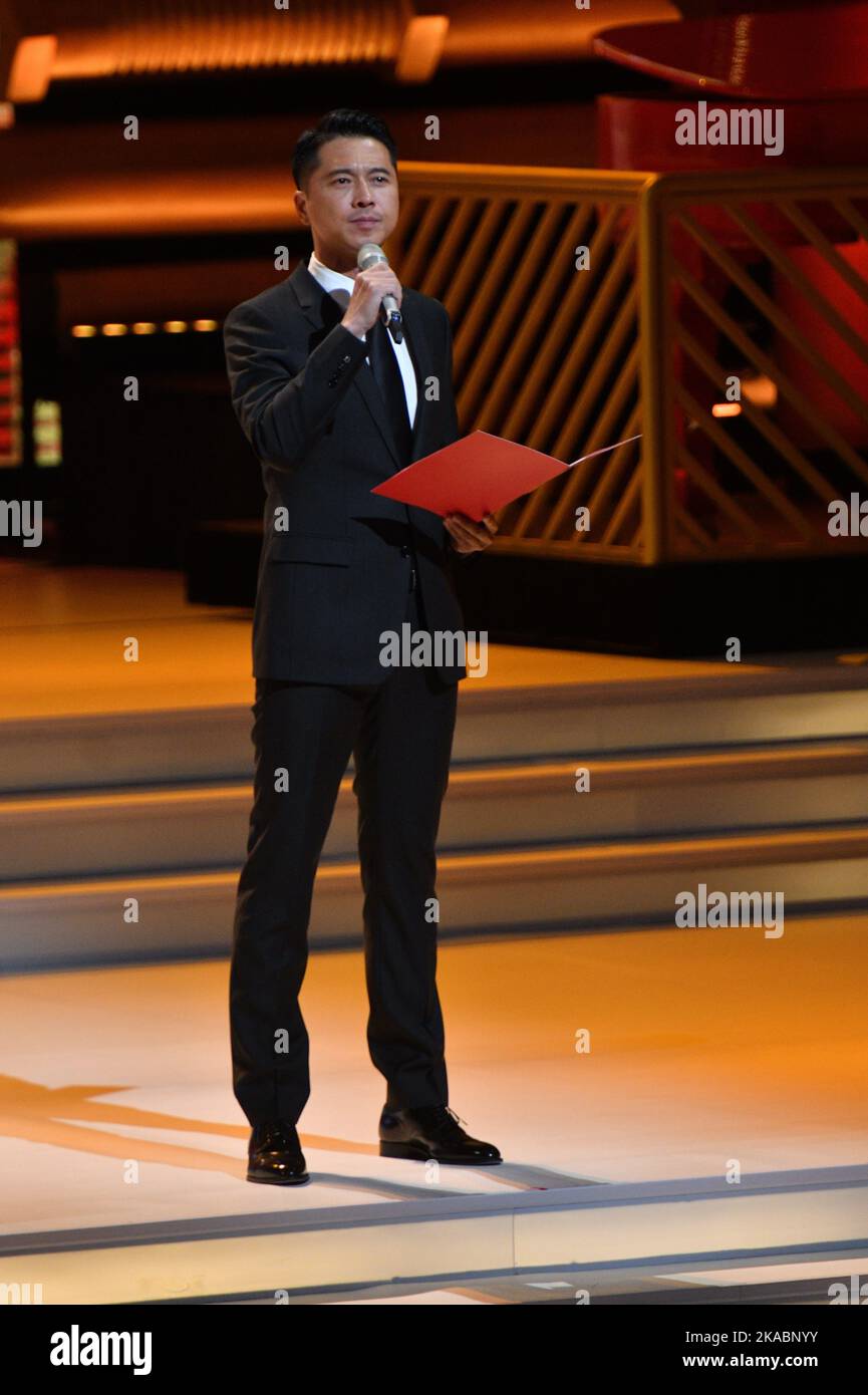 Chinese actor Wang Lei was performing recitations at the 33rd Feitian ...