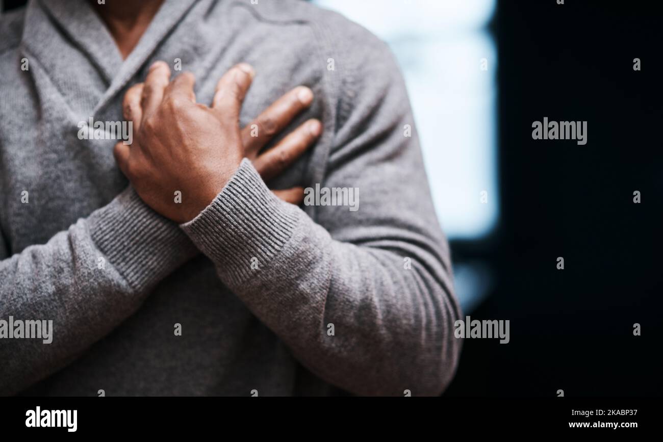 Im having a little trouble breathing. an unrecongizable man holding his ...