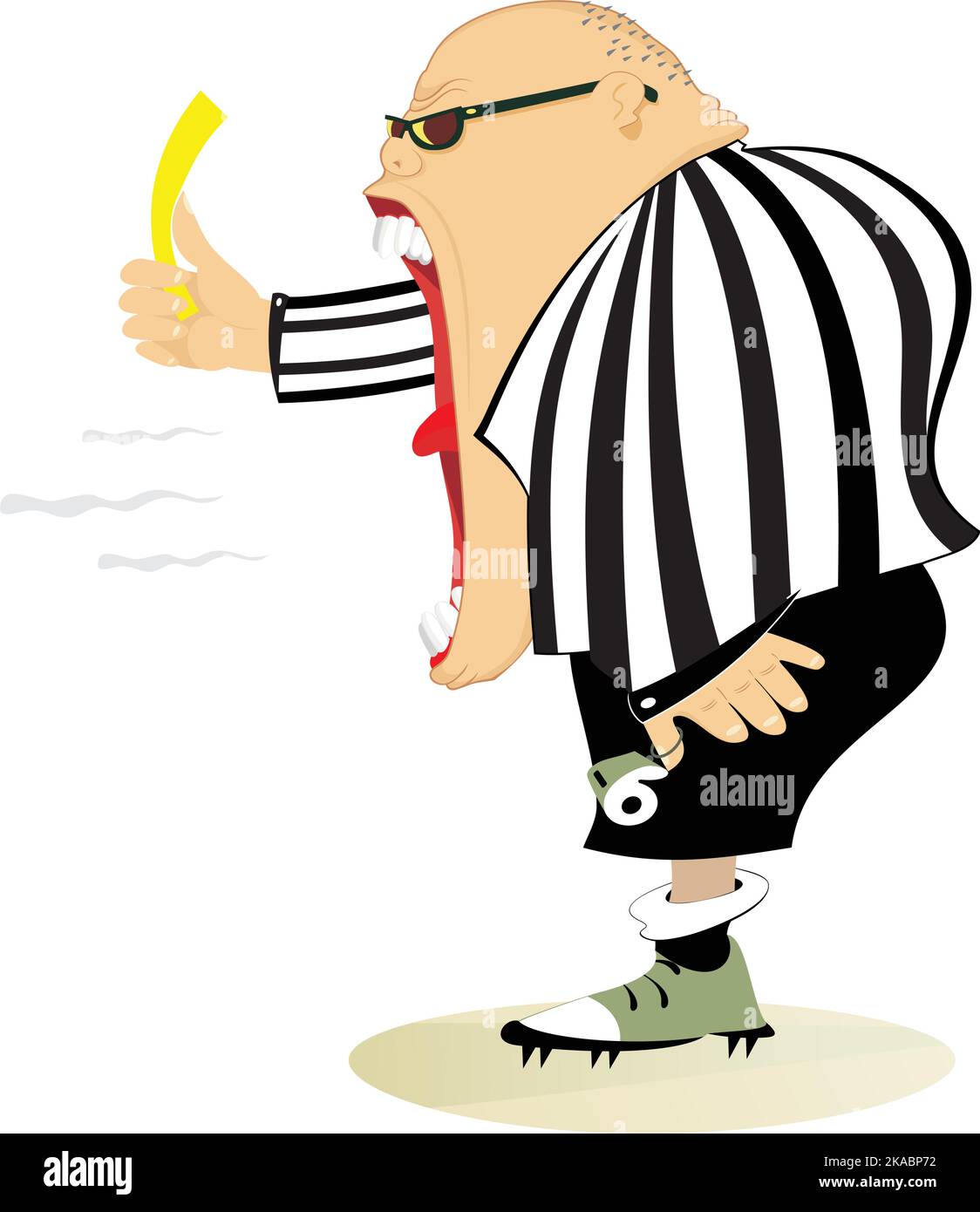 Referee. Angry referee shows a yellow card Stock Vector Image & Art - Alamy