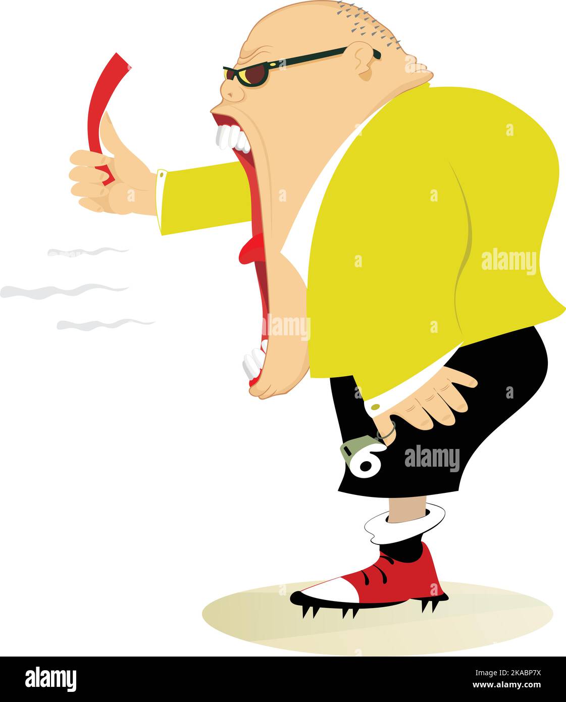 Referee. Angry referee shows a red card Stock Vector Image & Art - Alamy