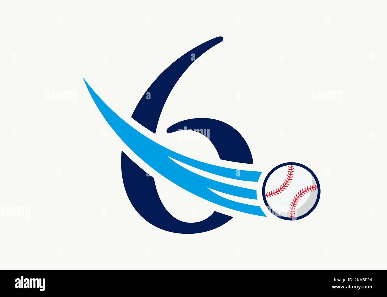 Letter 6 Baseball Logo Concept With Moving Baseball Icon Vector ...