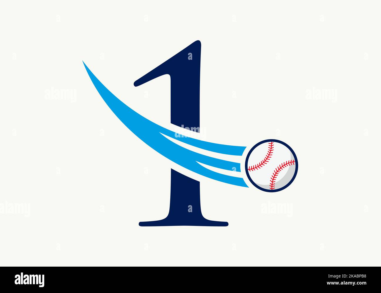 Letter 1 Baseball Logo Concept With Moving Baseball Icon Vector ...