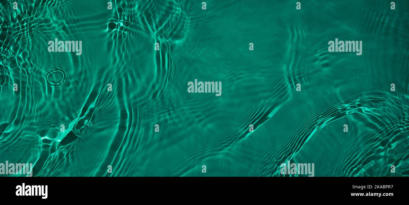 transparent dark green clear calm water wave surface texture banner ...