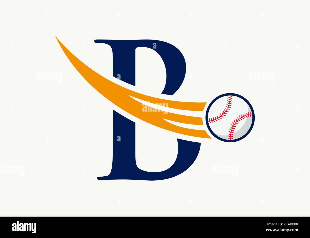 Letter B Baseball Logo Concept With Moving Baseball Icon Vector ...