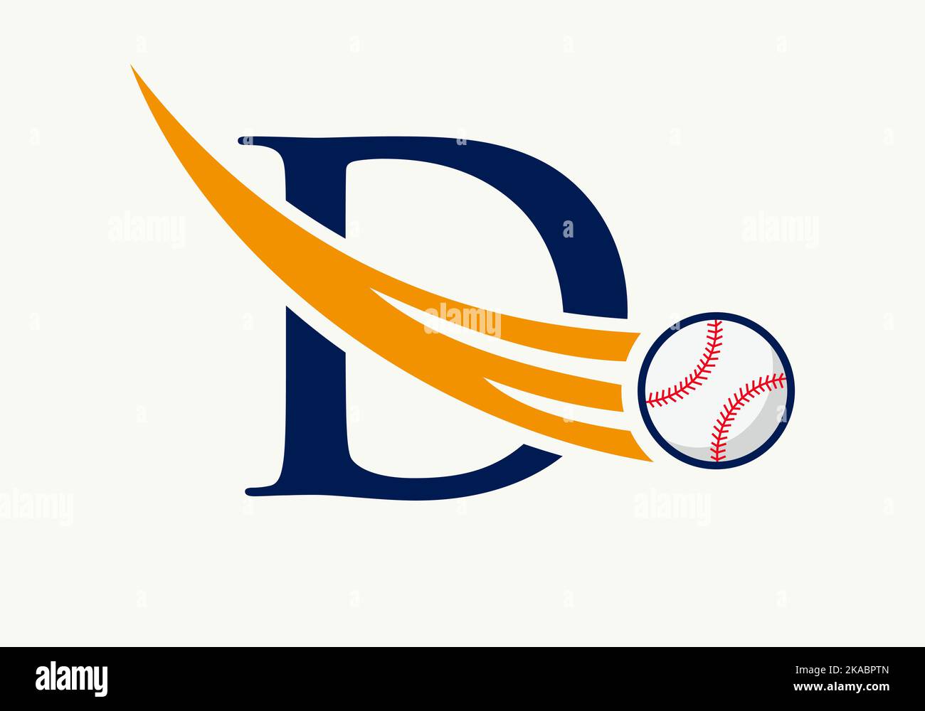 Letter D Baseball Logo Concept With Moving Baseball Icon Vector ...