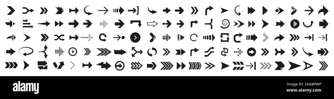 Arrows set. Arrow icon collection. Set different arrows or web Stock ...