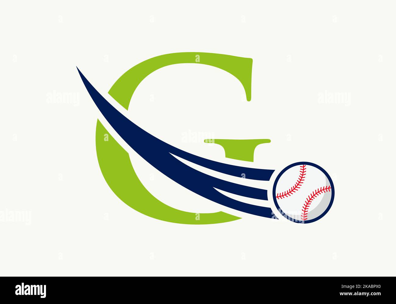 Letter G Baseball Logo Concept With Moving Baseball Icon Vector ...