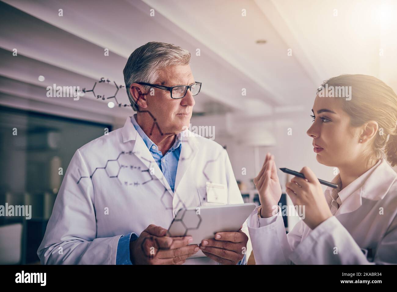 Lets go back to the drawing board. two focused scientists working ...