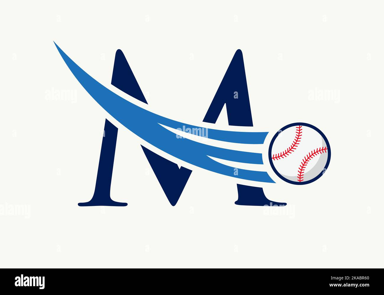 Letter M Baseball Logo Concept With Moving Baseball Icon Vector ...