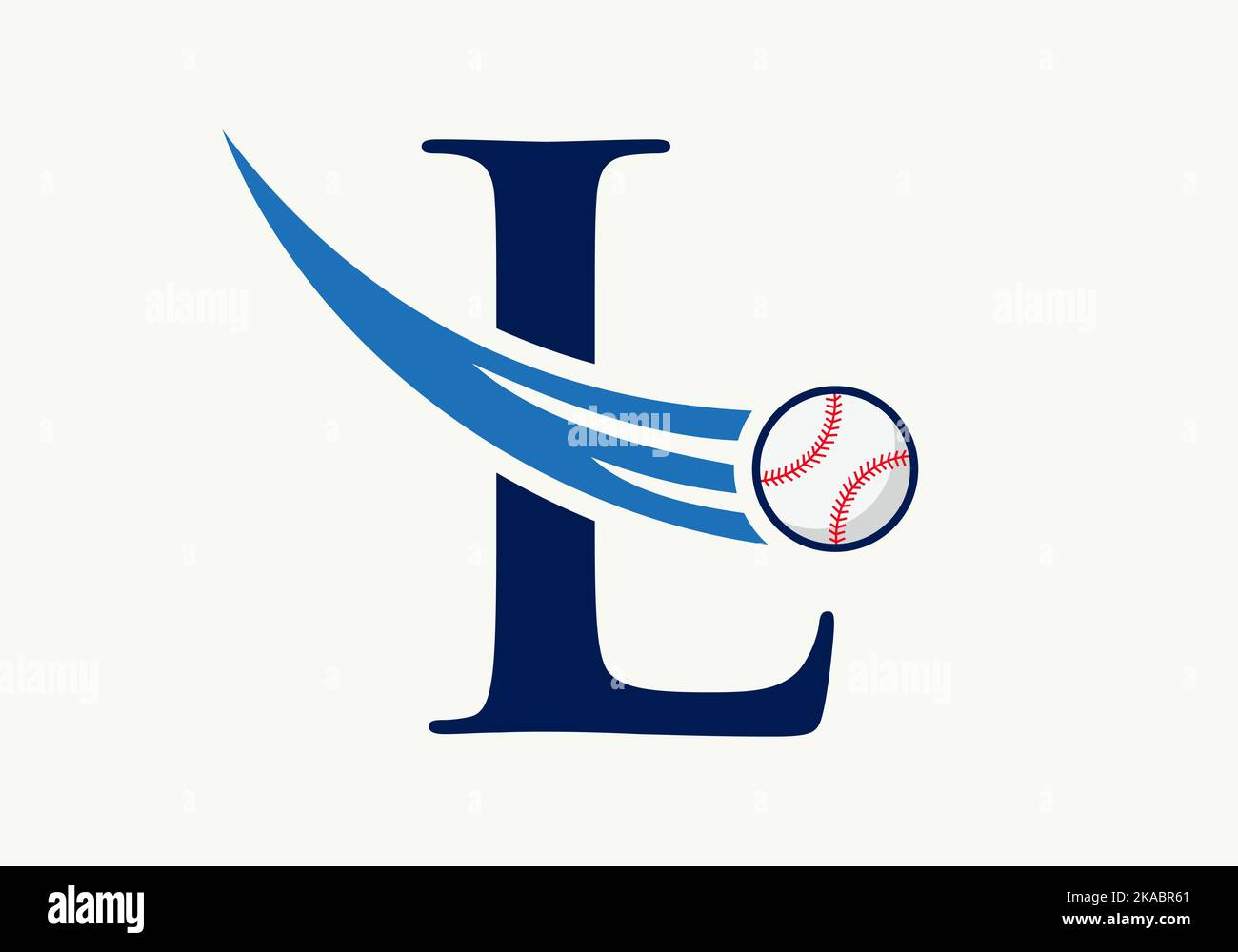 Letter L Baseball Logo Concept With Moving Baseball Icon Vector ...