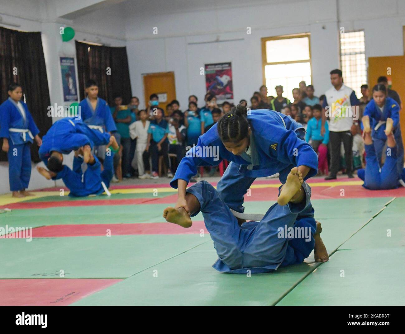 Judo students at a demonstration celebrating World Judo Day on 28th ...