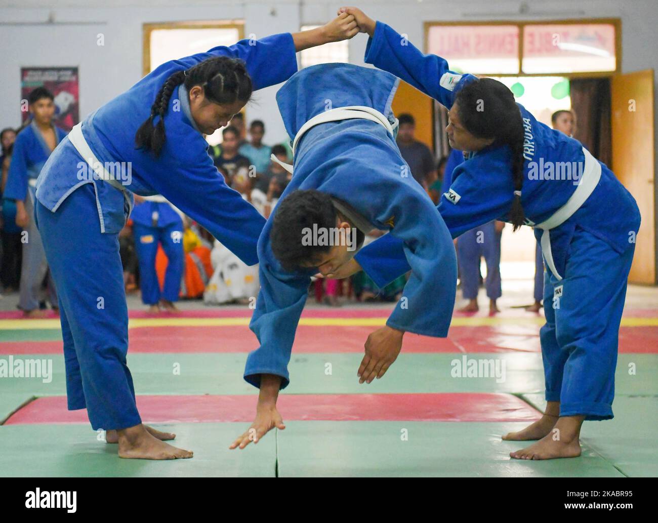 Judo students at a demonstration celebrating World Judo Day on 28th ...