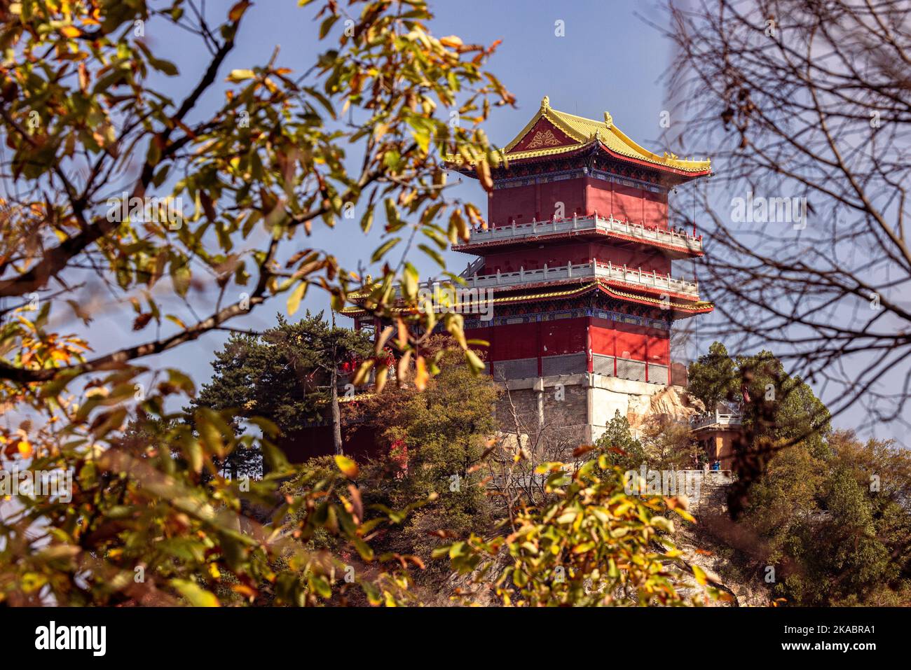 Colorful late autumn views in Zhongnan Mountain, Qinling, Xi'an City ...