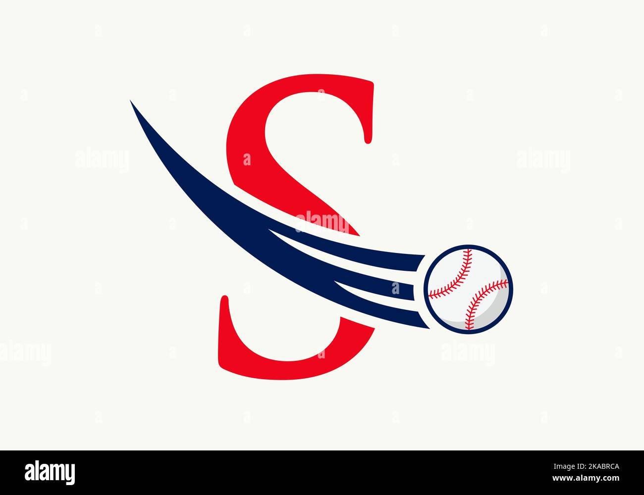 Letter S Baseball Logo Concept With Moving Baseball Icon Vector ...