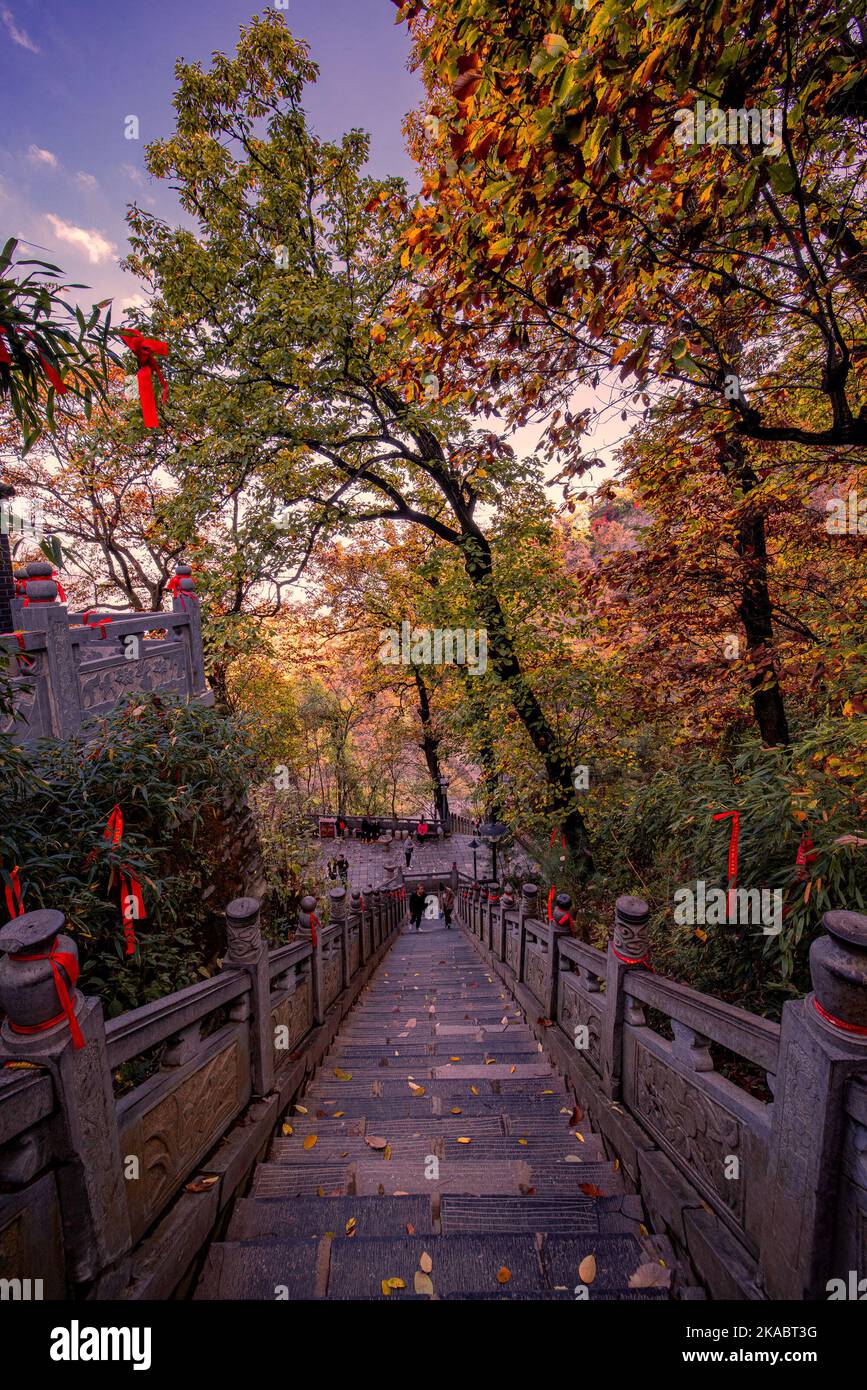 Colorful late autumn views in Zhongnan Mountain, Qinling, Xi'an City ...