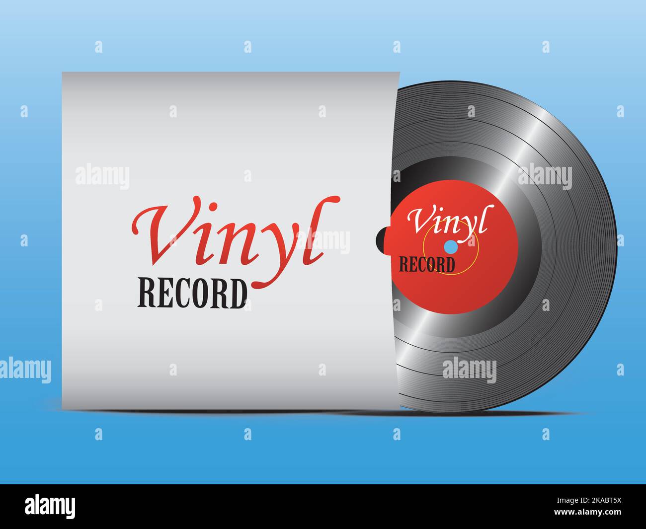 Realistic gramophone or vinyl record. Audio classic plastic disc Stock ...