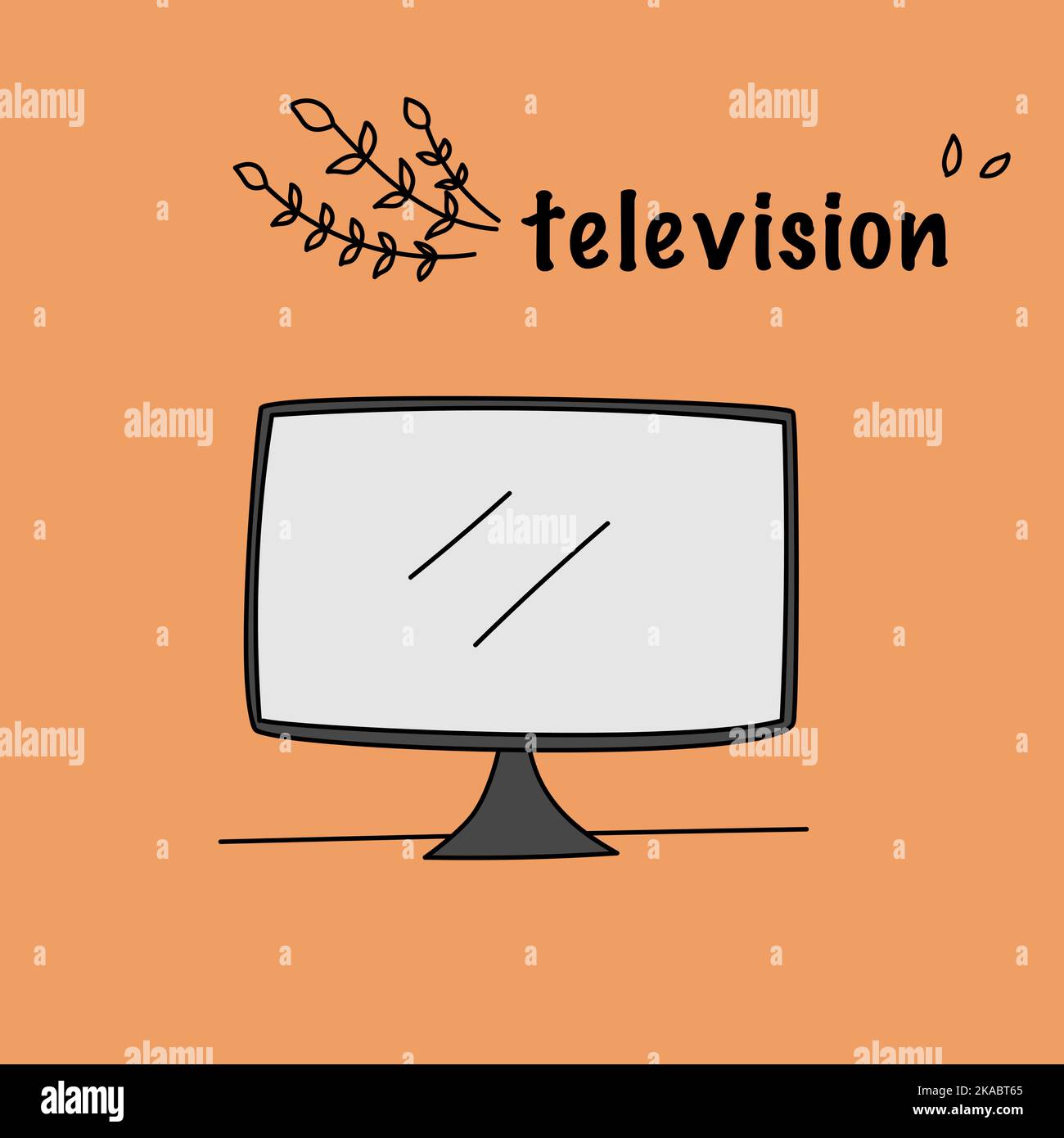 Orange tv screen Stock Vector Images - Alamy