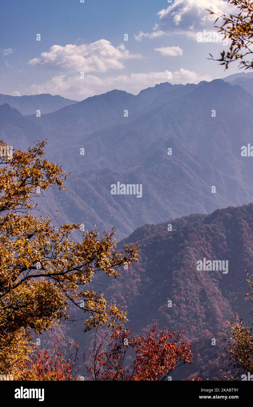 Colorful late autumn views in Zhongnan Mountain, Qinling, Xi'an City ...