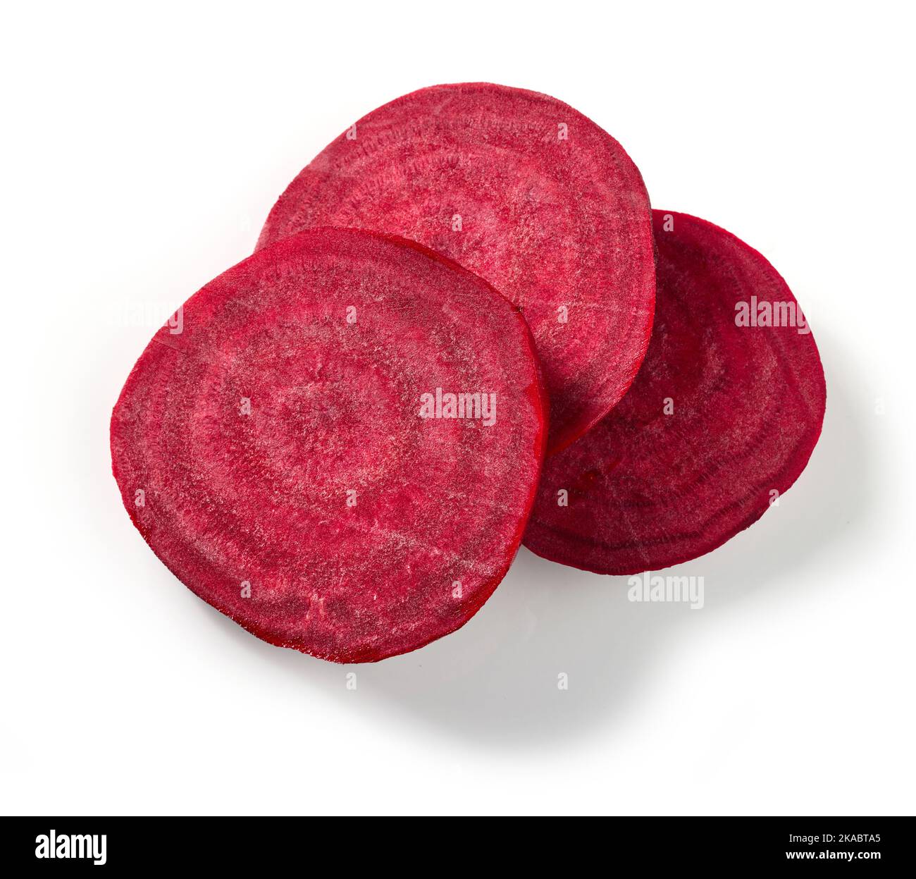 fresh raw beetroot slices isolated on white background, top view Stock ...