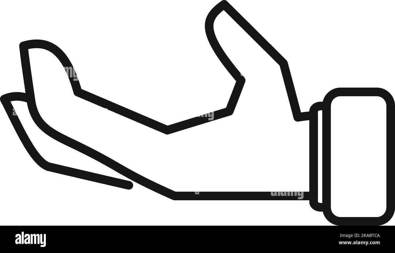 Palm take icon outline vector. Finger hold. Gesture hand Stock Vector ...