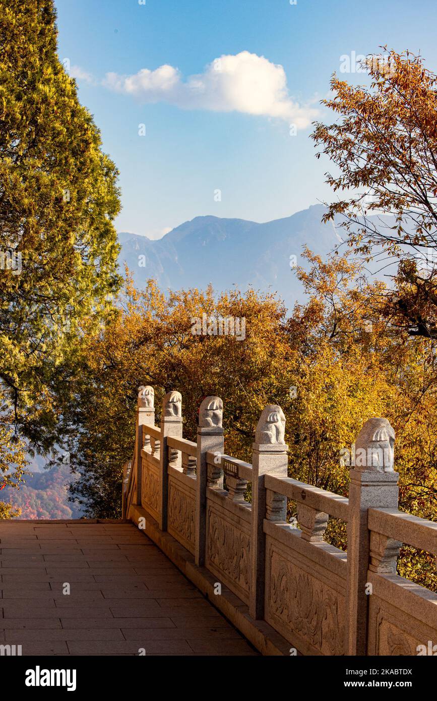 Colorful late autumn views in Zhongnan Mountain, Qinling, Xi'an City ...