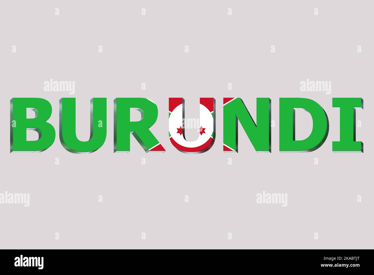 3D Flag of Burundi on a text background Stock Photo - Alamy