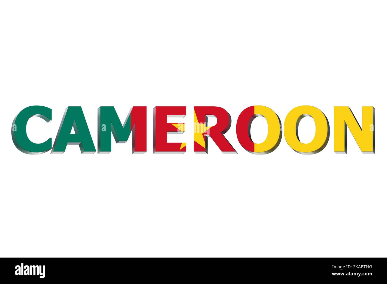 3D Flag of Cameroon on a text background Stock Photo - Alamy