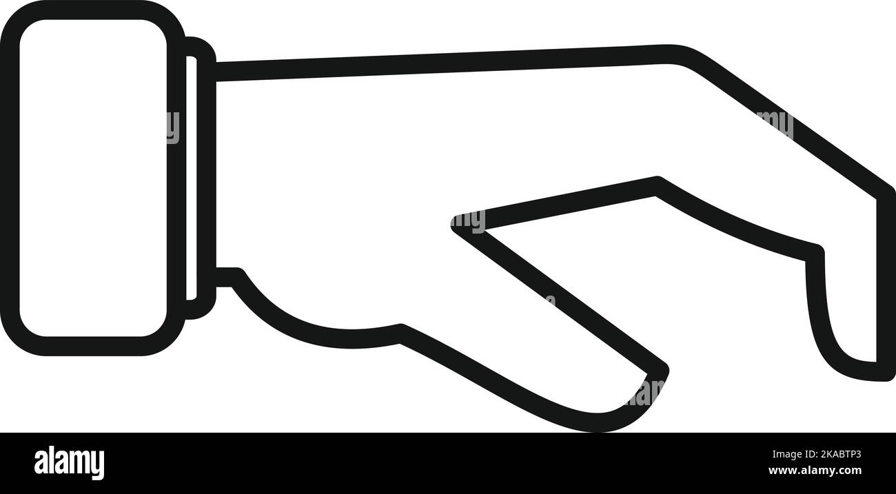 Small hand icon outline vector. Finger hold. Point fist Stock Vector ...