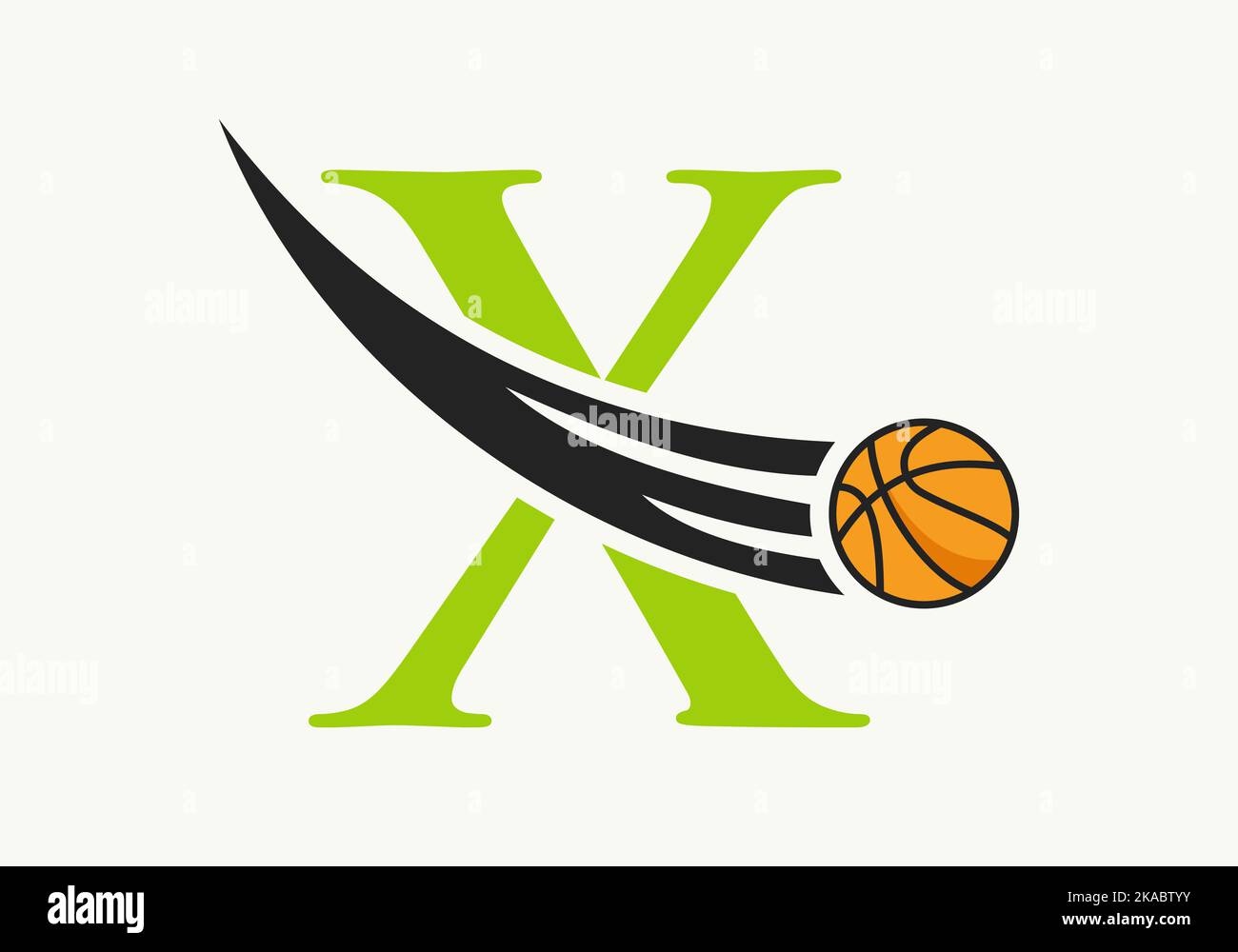 Initial Letter X Basketball Logo Concept With Moving Basketball Icon ...