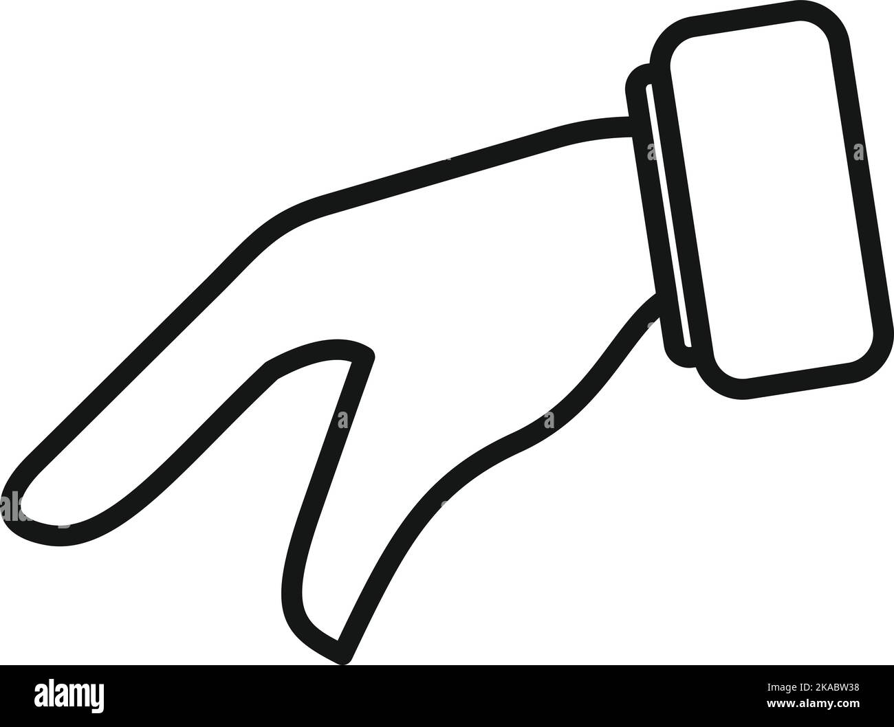 Change gesture icon outline vector. Finger hold. Position up Stock ...