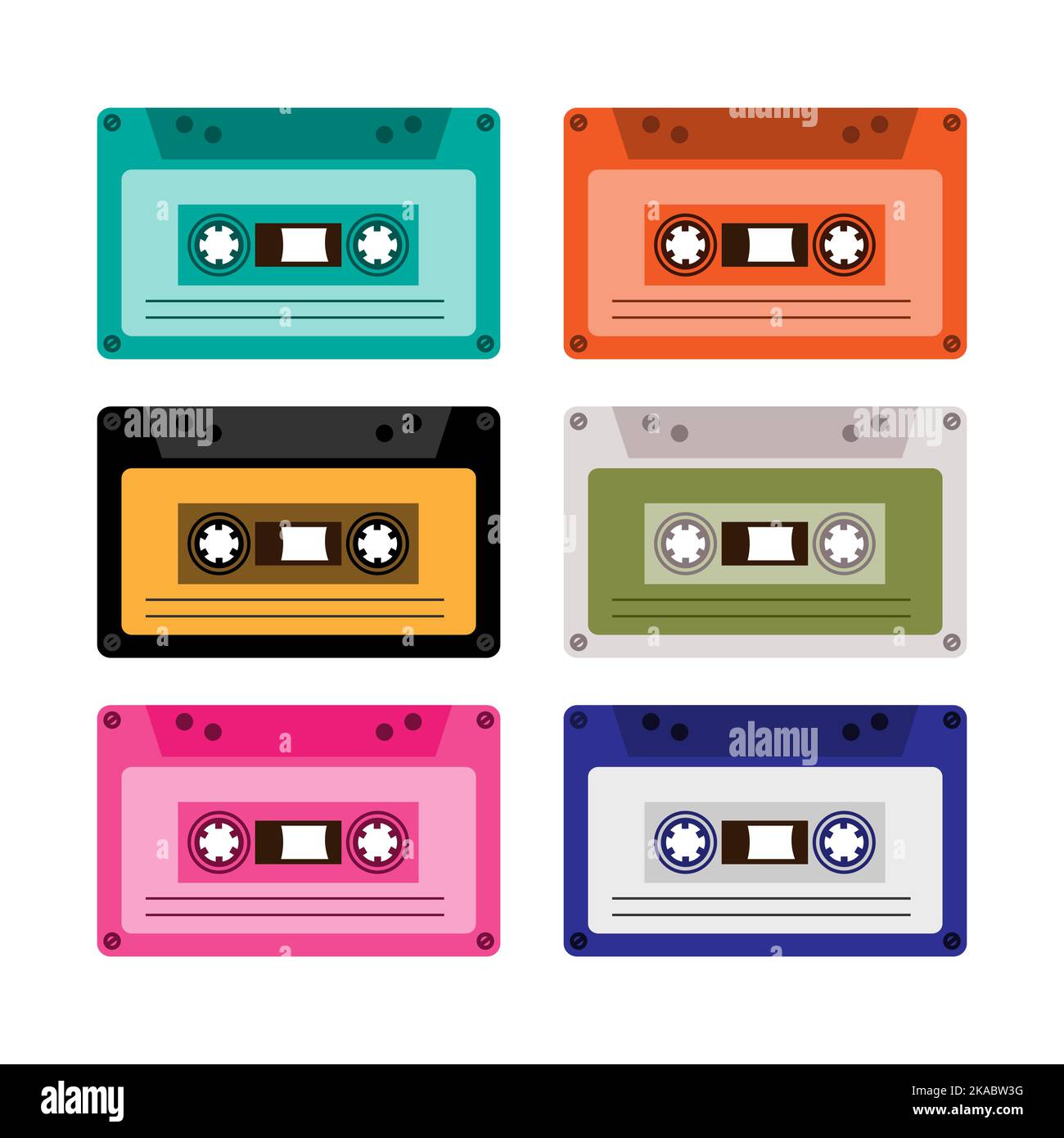 Vintage audio tapes vector cassette Cut Out Stock Images & Pictures - Alamy