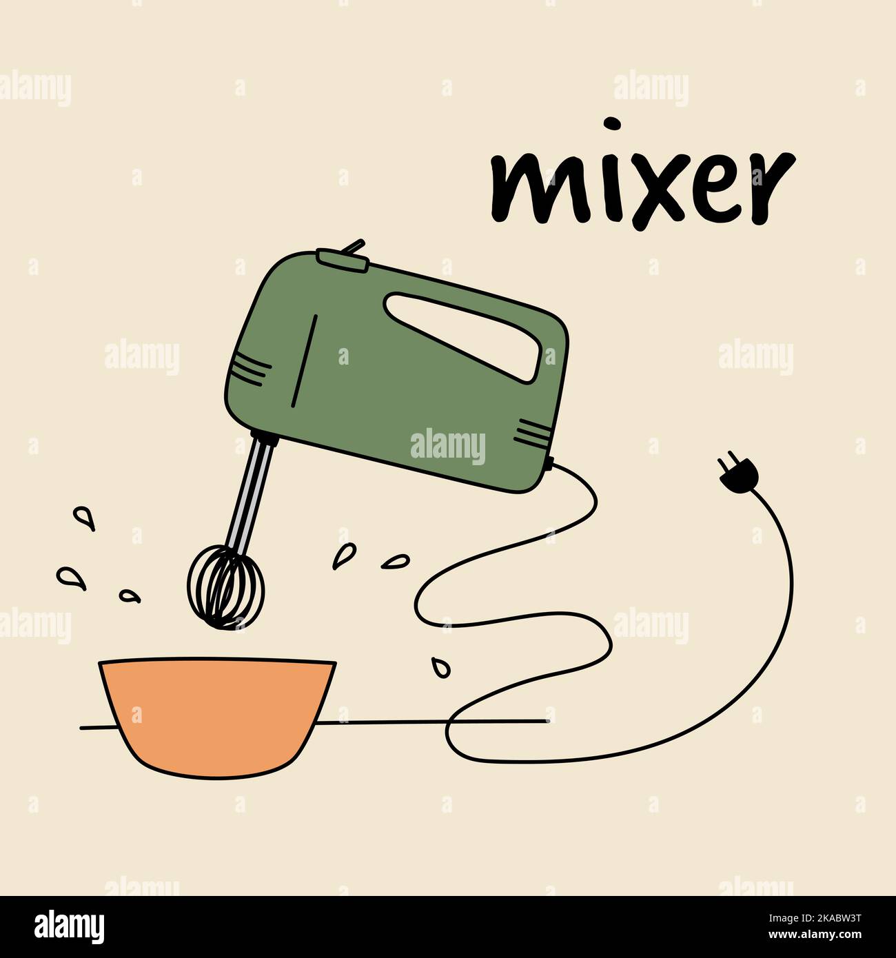 Electric Mixer Picture Drawing